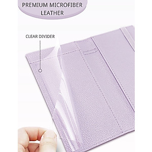Zreal Checkbook Cover for Women, Premium Vegan Leather Checkbook Covers for Personal Checkbook with Pen Holder, Slim Checkbook Cover with Duplicate Flap (Light Purple)