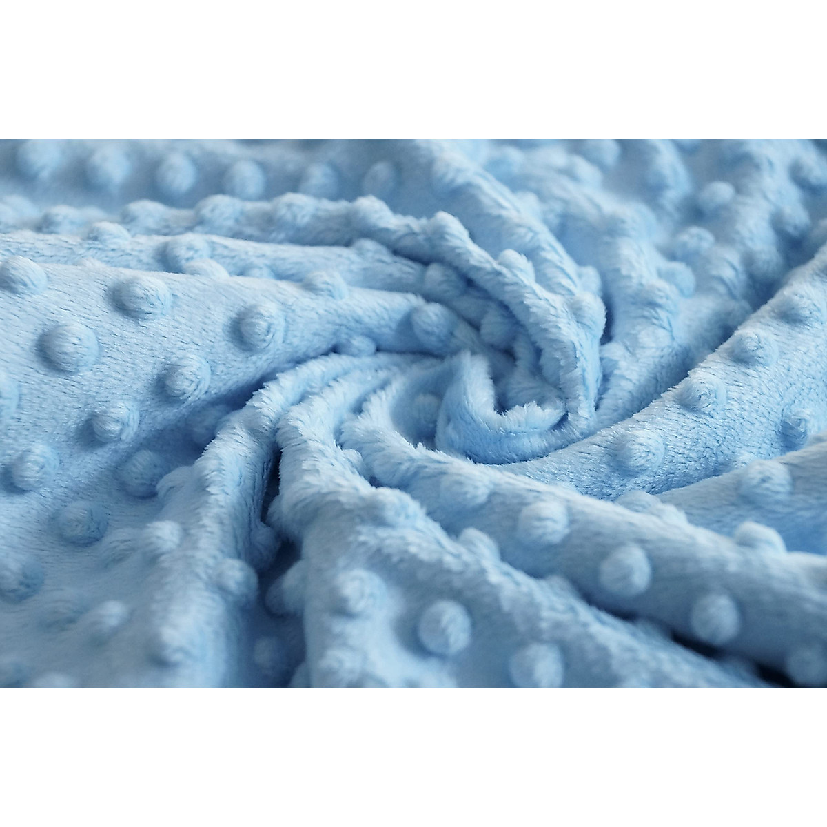 Sky Blue Minky Bubble Dimple Dot Plush Fur Fabric Polyester 58-60"