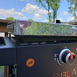 Titan Great Outdoors Griddle Cover Fits 36in Blackstone Grill, Diamond Plated Aluminum Flat Top Griddle Guard Cover