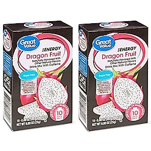 Great Value Energy Drink Mix, Dragon Fruit, Sugar-Free, 0.88 oz (Pack of 2) - SET OF 3
