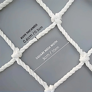 ASPZQ Children Nylon Rope Net Stair Protection Net Balcony Anti-Fall Net Pet Net Children's Railing Stair Balcony Protective Netting Color : 5cm mesh, Size : 2x10m(7x33ft)