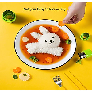 Cofe-BY DIY Veggies Cutter set 12pcs, Flower Star Animals Shapes Mini Fruit Cutters Decorating Kits for Cookies Fondant Cake Decoration Kids Food Bento Box Baking Supplies Home Essentials