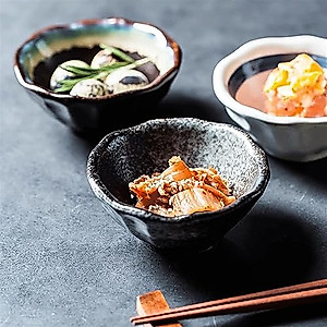 TRESORS Appetizer Plates Snack Bowls 4.1 Inch Porcelain Soy Sauce Dip Bowl Appetizer Plate Japanese Dinnerware Set Sushi Sauce Ketchup Salad Dressing Dish Salad Plates Dinner Plates (Color : C)