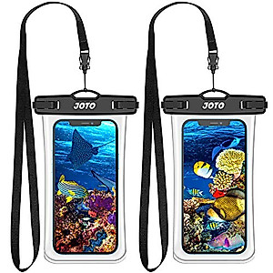 JOTO Waterproof Phone Pouch up to 7.0" Bundle with 1 Universal Waterproof Pouch + 1 Floating Wrist Strap