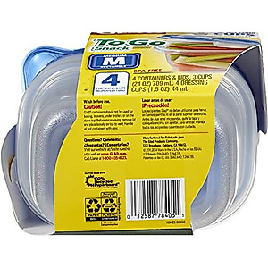 Glad Food Storage Containers - To Go Lunch Containers - 32 Ounce - 4 Containers
