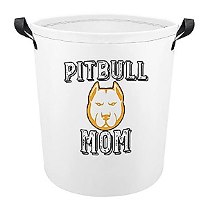 Pitbull Mama Large Laundry Basket Hamper Bag Washing with Handles for College Dorm Portable