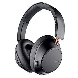 Plantronics BackBeat GO 810 Wireless Headphones, Active Noise Canceling Over Ear Headphones, Graphite Black (Renewed)