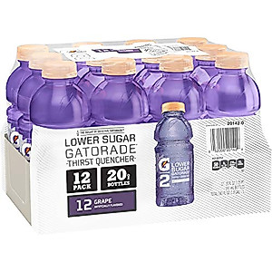 Gatorade G2 Thirst Quencher, Grape, 20 Ounce Bottles (Pack of 12) (Packaging May Vary)