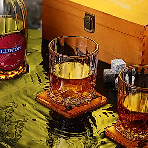 Whiskey Glasses Set with Whiskey Stones–Groomsmen Gifts –Whiskey Gifts for Men–Personalized Wedding Gifts for Bride and Groom– Unique Whiskey Stones for Liquor Bourbon Scotch