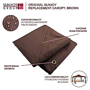 Brown Replacement Gazebo Canopy for 10 x 12 Regency II Patio Gazebo; Easily Update Your Gazebo