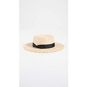 Lack of Color Women's Spencer Boater Hat, Natural/Black, M