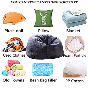 Giant Sherpa Bean Bag Chair Cover, Ultra Soft Bean Bag Bed (No Filler, Cover only), Large Round Soft Fluffy Bean Bag for Adults, Machine Washable Big Size Bean Bag Covers