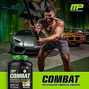 MusclePharm Combat Protein Powder, Cookies ‘N’ Cream - 4 lb - Gluten Free - 52 Servings