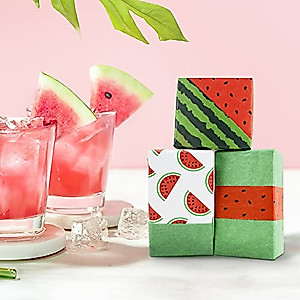 Watermelon Tissue Papers Bulk Shredded Paper for Gift Box, Red Green Tissue Paper Stripes Tissue Paper Assorted for Tissue Paper Pom Pom,100 Sheets 14" x 20" Wrapping Tissue Paper