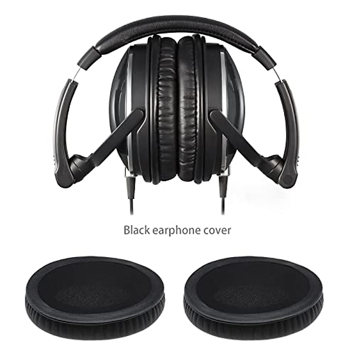 1 Pair Ear Pads Compatible with JVC HA-S600 Headsets Protein Leather Foam Replacement Comfort Replacement Ear Cushions Black