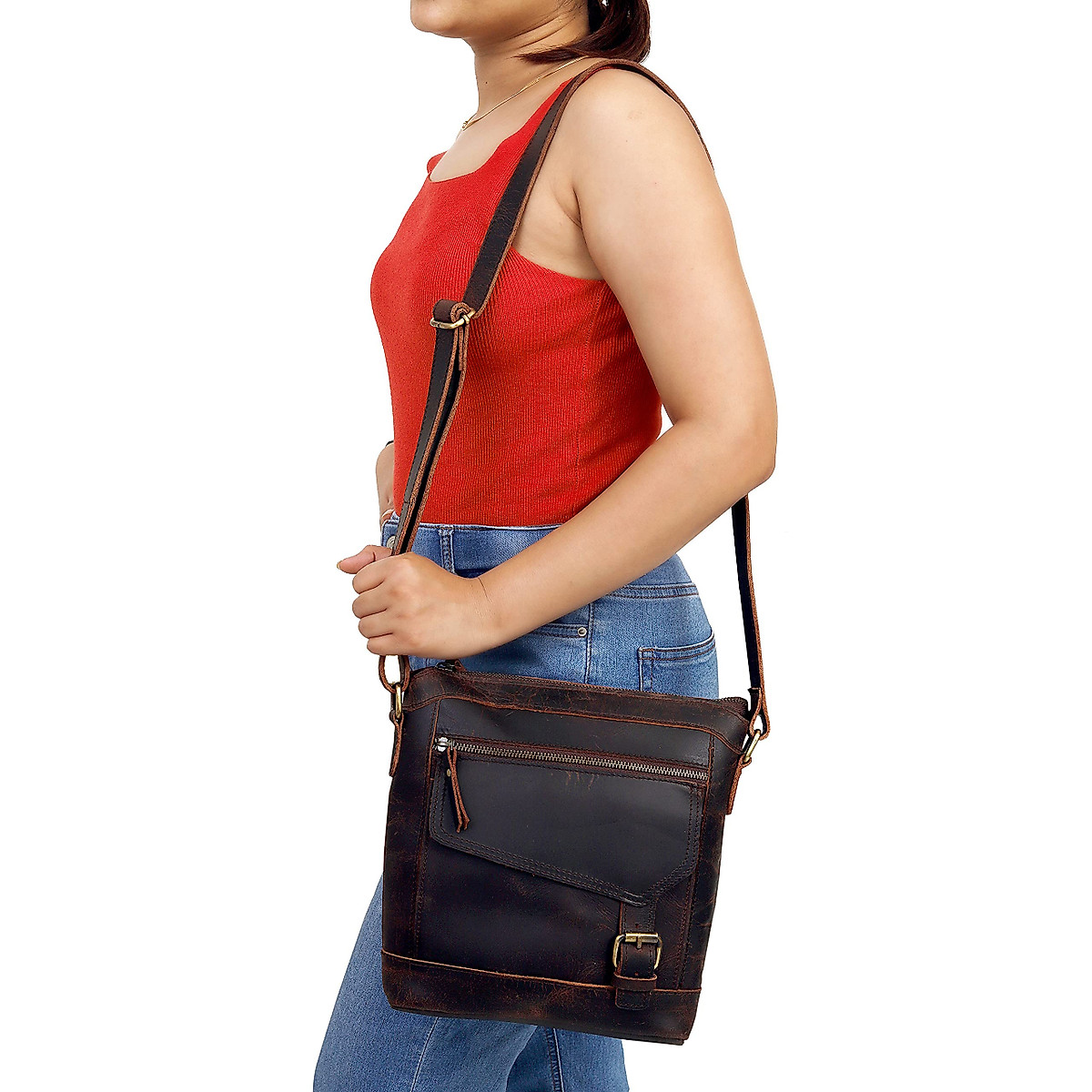 cuero Crossbody Purse for Women- Small Crossover Long Over the Shoulder Sling Womens Purses and Handbags For Men