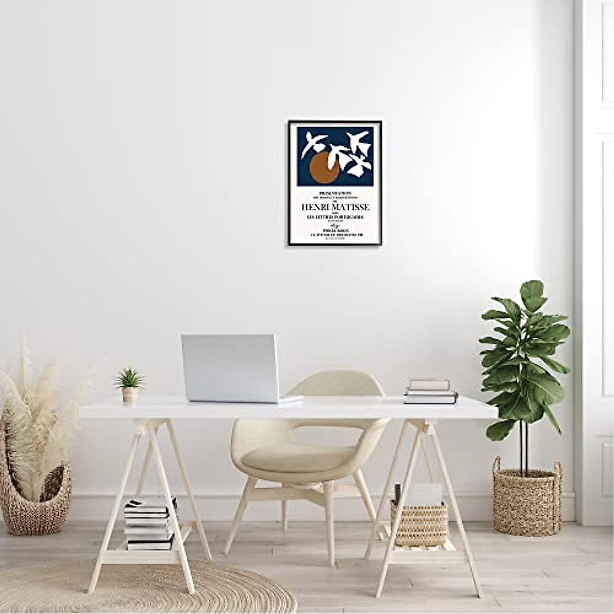 Stupell Industries Historic Matisse Birds Flying Sun Collage Flyer, Design by Ros Ruseva Blue 16 x 20