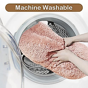 CAPSCEOLL Warm and Calming Dog Bed Washable Dog Bed Round Donut Dog Bed Soft Fluffy 23 Inches Anti-Anxiety Bed for Small Medium Dogs and Cats,Skin Pink