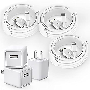 iPhone Charger, 3Pack iPhone Charging 【Apple MFi Certified】 iPhone Charger Block Cube iPhone Wall Charger Portable Travel Plug with 6FT iPhone Charger Cord Cable for iPhone 5/6/7/8/X/11/12/13/14/SE