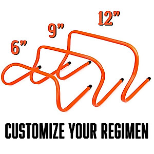 Agility Training Hurdles, 5-Pack - Hi Visibility Speed Endurance Indoor/Outdoor Practice Equipment for Track & Field - Fences for Sports Team Condition & Coaching Football, Soccer, & Cross Country