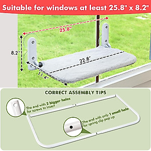 Zoratoo 2PC Cat Window Perch Cordless Foldable Cat Hammock Bed for Window with Metal Frame and Reversible Cover, Large Suction Cups Window Resting Seat for Indoor Cats (Cat Bed, L-2PC)