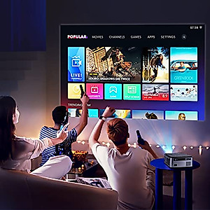 VGKE Smart Projector T28S[Upgraded] 15000L/580 ANSI Ultra High Definition 1080P, Supports 4K WiFi Projector, 4D Keystone Correction, LCD Ultra-high Brightness Video Projector 300" iOS/Android