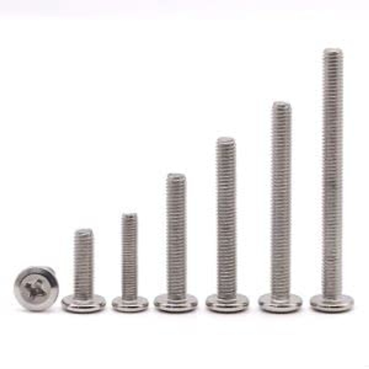 M6-1.0 x 40mm (25 Pack) Stainless Steel Flat Round Head Phillips Drive Machine Screws Furniture Screws Full Thread, Stainless Steel 304 (18-8)