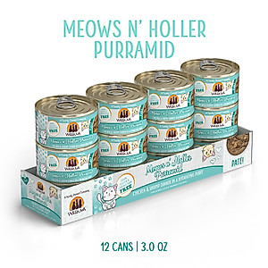Weruva Wet Cat Food, Meows n Holler PurrAmid with Chicken and Shrimp Pate, 3oz Can, Pack of 12