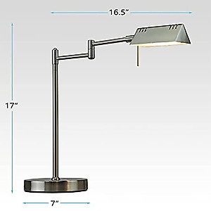 O'Bright LED Pharmacy Floor Lamp and Table Lamp Bundle, 12W LED, Full Range Dimming, 360 Degree Swing Arms, Reading Lamp, Task Lamp for Craft Work and Sewing, Brushed Nickel