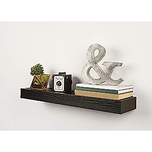 HIGH & MIGHTY 515602 Modern 18" Floating Shelf Holds up to 15lbs, Easy Tool-Free Dry Wall Installation, Flat, Retail Packaging, Black