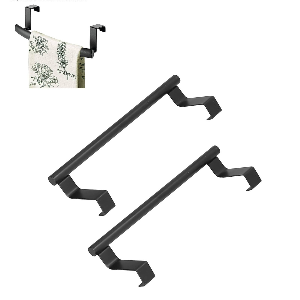 Over Cabinet Cupboard Door Towel Bar, 2 Pack Stainless Steel Kitchen Towel Holder Over Door Towel Rack Bar Holder Towel Racks for Bathroom Door (23cm)