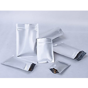 50 Mylar Bags for Food Storage, Mylar Bags 1 Quart 7"x10"- Thick 10 Mil, Stand-Up Vacuum Sealing Sealable and Ziplock Resealable Bags - Odor Free Heat Resistant, Airtight Food Storage Foil Bags