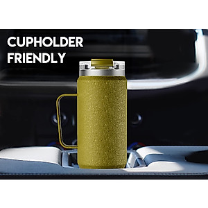 Meoky 40oz Tumbler with Handle, Stainless Steel Travel Mug with 2-in-1 Straw and Sip Lid, Vacuum Insulated Coffee Mug, 100% Leak Proof, Keeps Cold for 34 Hours or Hot for 10 Hours (Forest)