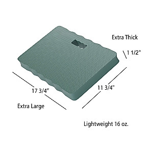 Pure Garden 50-LG1080 Multiuse Kneeling Carrying Handle Mat Knee Protector for Gardening, Indoor and Outdoor Use, Green, X-Large