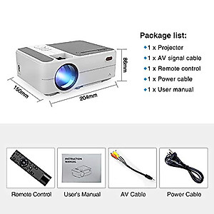 Mini 1080p Projector with WiFi and Bluetooth Outdoor, Portable Home Theater Full HD Bedroom Projector Wireless Sync for iPhone/Android, TV Projectors with Apps Netflix Android OS, HDMI AV USB Port