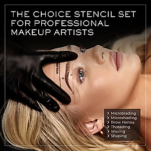 MADLUVV Eyebrow Shaper Stencils, Reusable Brow Mapping Template for PMU Professionals, Semi-Permanent Makeup Mapping, 6 Stencils (3 Stencil Shapes in Both Petite and Regular Sizes) - Low Profile Set