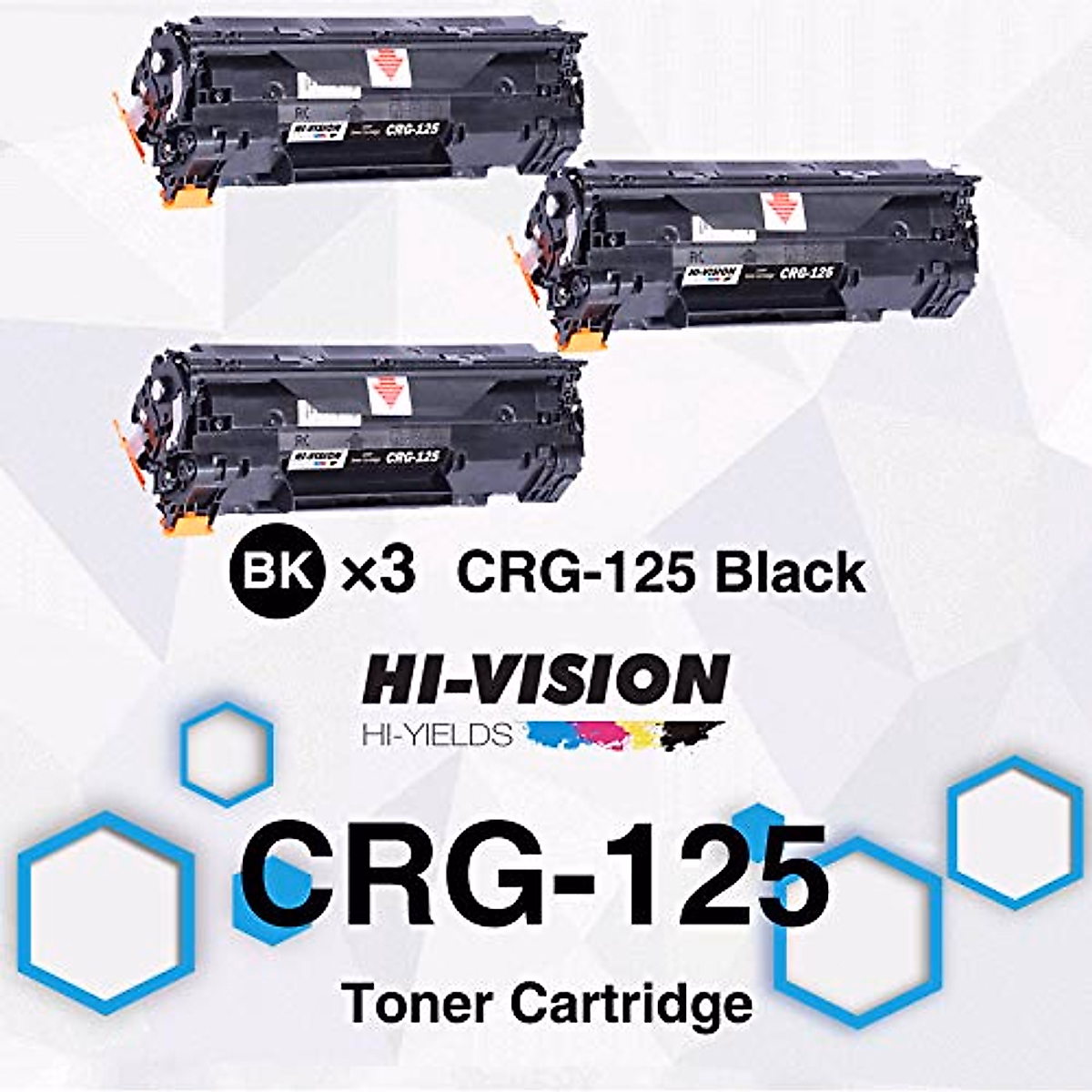 HI-Vision® Compatible 125 3484B001AA Toner Cartridge Replacement for Canon imageCLASS LBP6030w imageCLASS MF3010, imageCLASS LBP6000 (Black, 3-Pack)