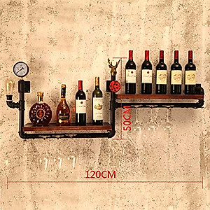 PIBM Stylish Simplicity Wine Shelf Wine Rack Wooden Wall Hanging Wine Rack Wine Glass Holder