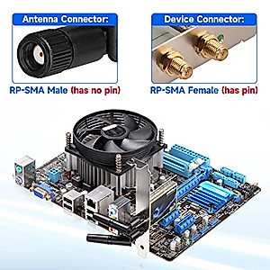 Eightwood Small WiFi Antenna Dual Band 2.4GHz 5GHz RP-SMA Antenna 2pcs for PC Desktop Computer PCIe Card WiFi Router Wireless Back Up Camera