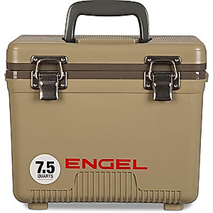 Engel UC7 7.5qt Leak-Proof, Air Tight, Drybox Cooler and Small Hard Shell Lunchbox for Men and Women in Tan