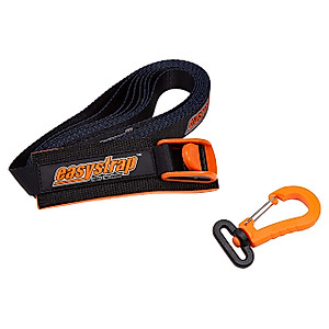 Easystrap Easy Tie-Down Safety Cargo Kit for Car, SUV, Truck, Boat, Camper, Black/Orange, Medium (45003)