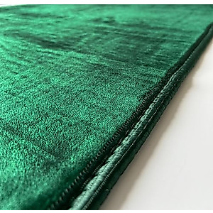 Prayer Rug Muslim Mat Islamic - Thick Large Padded Sajadah Men Women with Islam Prayer Beads for Eid Travel Ramadan, Soft Luxury Great for Knees and Forehead(Green)