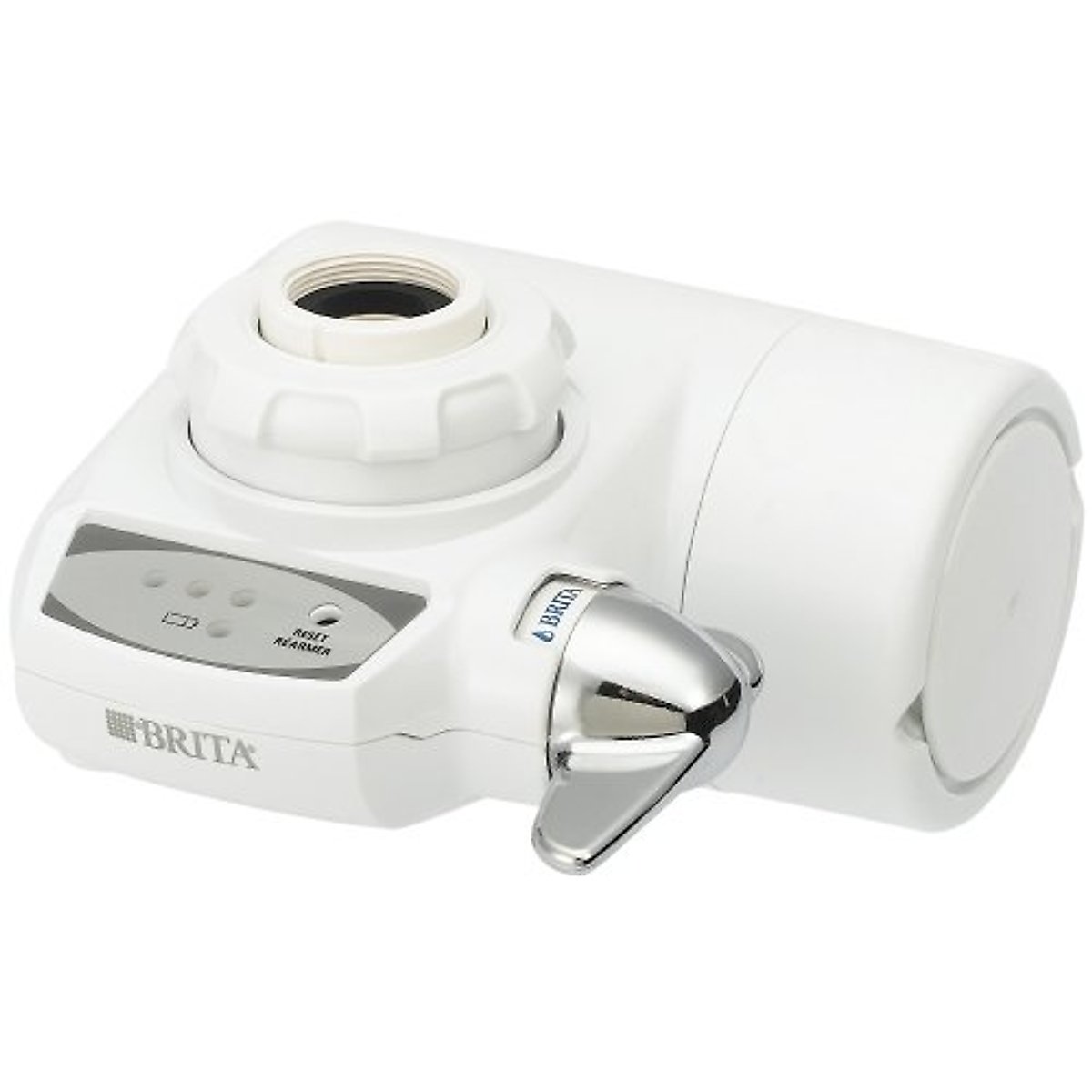 Brita Tap Water Filter System, Water Faucet Filtration System with Filter Change Reminder, Reduces Lead, BPA Free, Fits Standard Faucets Only - Basic, White