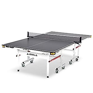 JOOLA Rally TL - Professional MDF Indoor Table Tennis Table w/ Quick Clamp Ping Pong Net & Post Set - 10 Minute Easy Assembly - Corner Ball Holders - Ping Pong Table w/ Playback Mode,