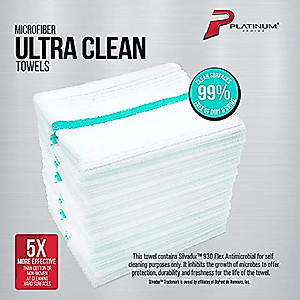Platinum Series Microfiber Towel Cleaning Cloth Soft Highly Absorbent Lintless Streak-Free Reusable Microfiber Towels for Car Interior, Exterior, Auto Detailing, Drying, House, Pack of 30