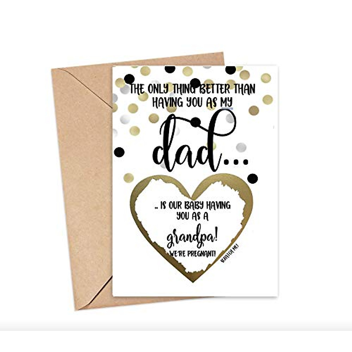 Pregnancy Scratch Off Card for Dad New Grandpa, From Son or Daughter, New Grandfather Announcement for Grandchild (Dad)