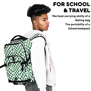 J World New York Lunar Rolling Backpack, Laptop Bag with Wheels, Camo, 19.5"