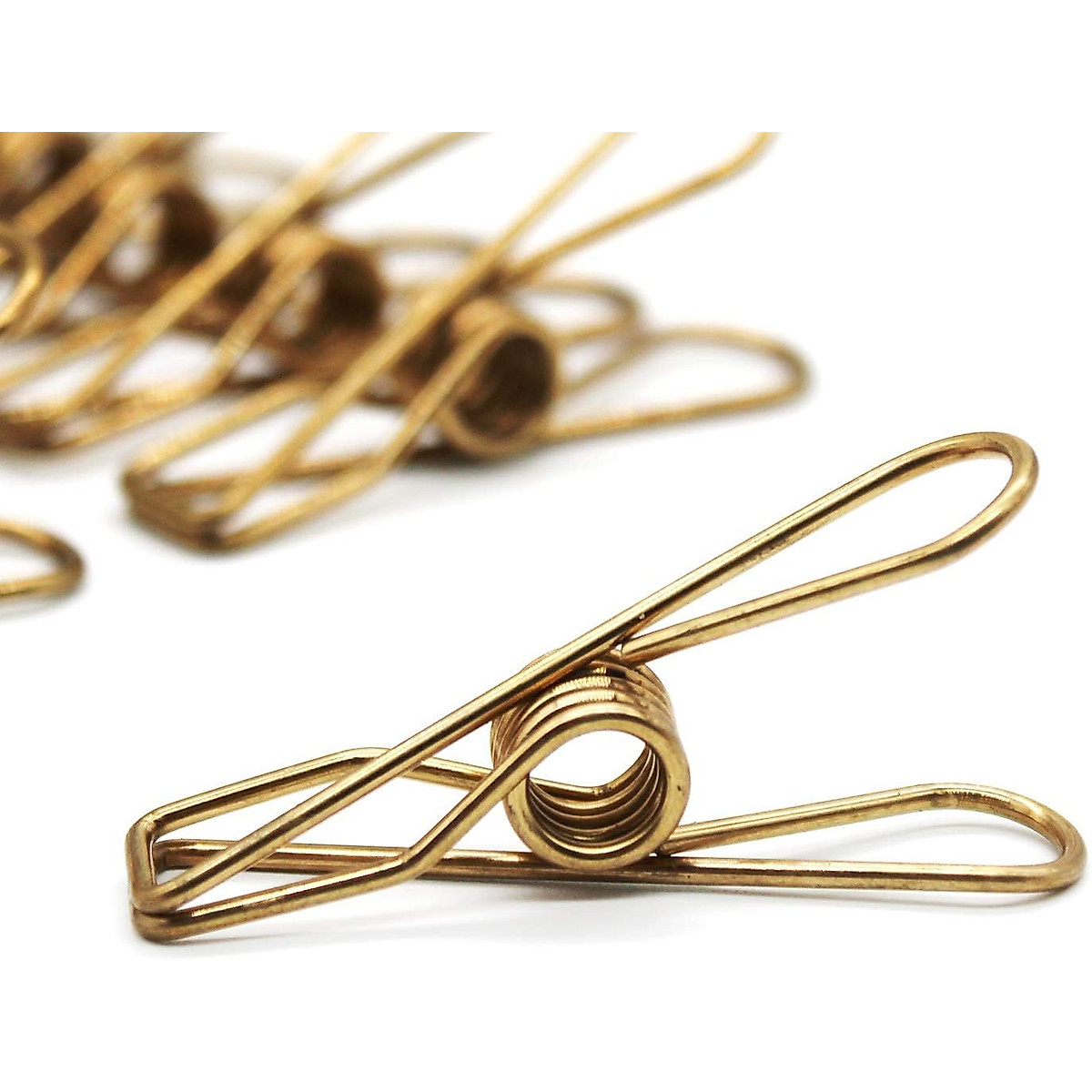 50 Pcs Gold Clothes Pins, AITRAI Heavy Duty ClothesPins Stainless Steel Wire Clothes Pins Laundry Clips for Clothesline Hanging Clothes Outdoor Travel Camping