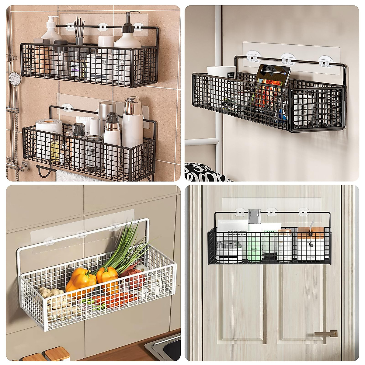 3 Pcs Shower Caddy Adhesive for Replacement No Drilling Shower Wall Caddy Hooks Corner Shower Caddy Adhesive Replacement Strong Sticker Hooks for Soap Holder,Bathroom Storage Shelves and Kitchen Racks