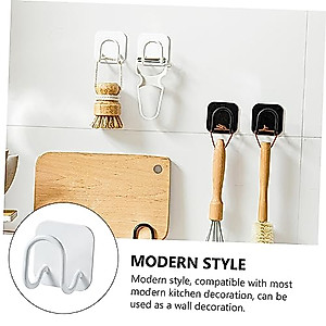 Cabilock 2pcs Stainless Steel Sponge Clip Storage Hooks Pan Pot Rack Wall Mount Pan Lid Rack Backpack Hooks Door Back Hook Hanger Wall-Mounted Hooks Wall Hanger Hooks Pot Lid Wall Stand